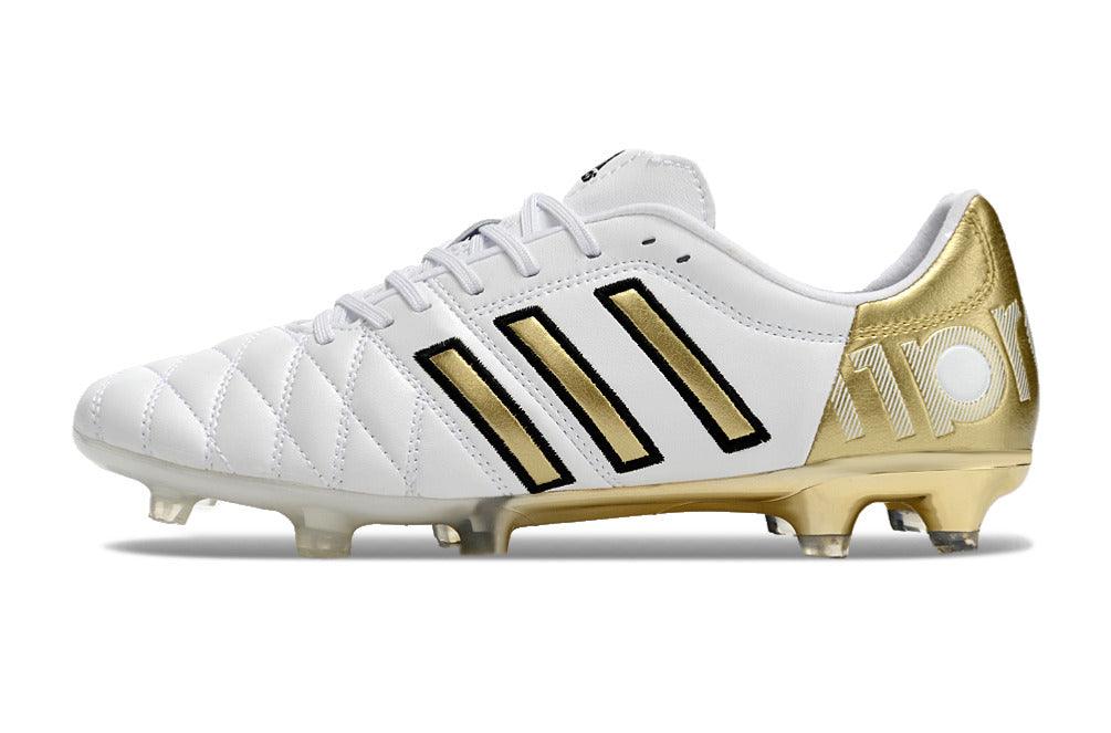 Chuteira Campo Adidas AdiPure 11 Pro FG Branca e Azul " Toni Kroos Dou
